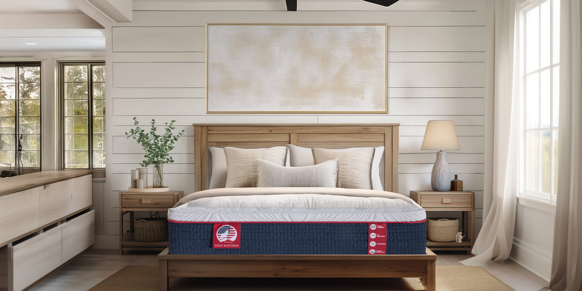 Wolf 14 Inch Memory Foam Hybrid Plush Pillow Top Mattress Wolf Mattress